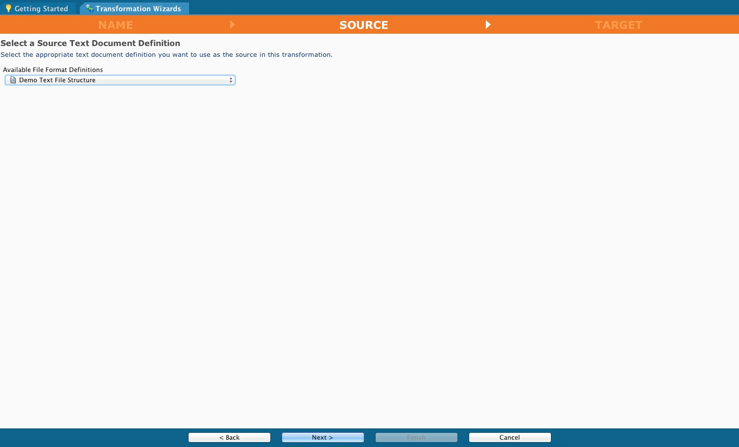 Text to XML transformation wizard in Jitterbit Design Studio